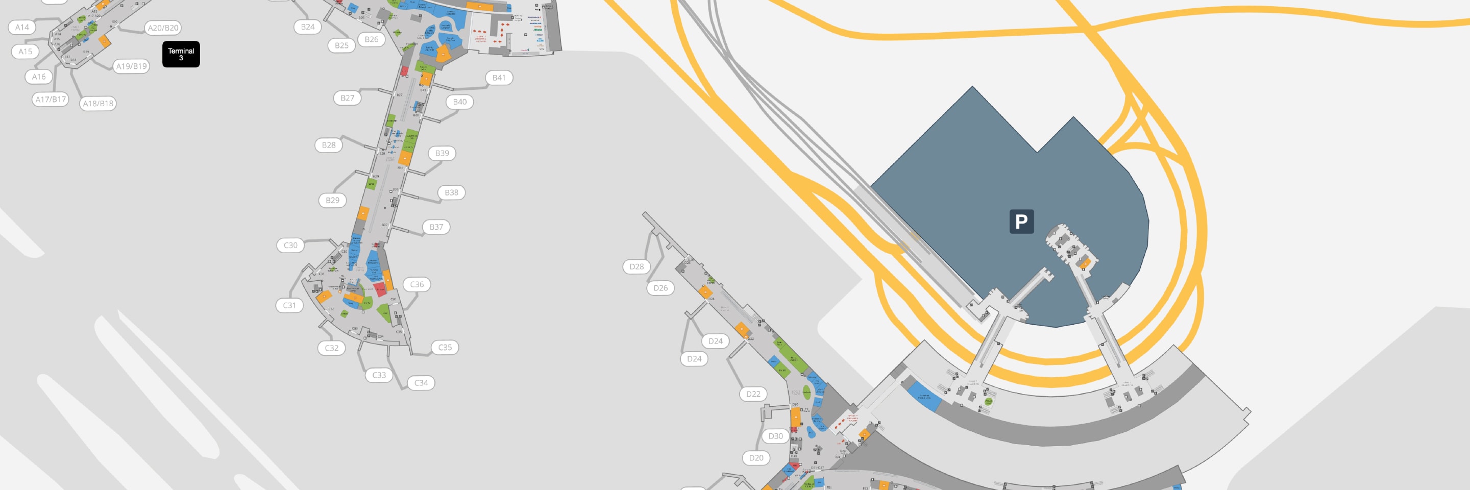 Toronto Airport Map Terminal 3 & 1 | Pearson Airport Maps | Pearson Airport